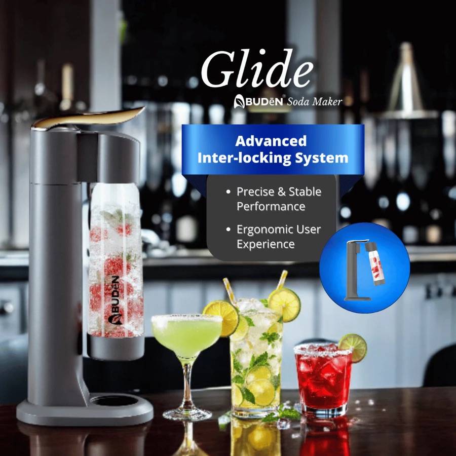 ABUDEN Glide Soda Maker Grey Cafe Sparkling Water Machine With CO2 Gas ...