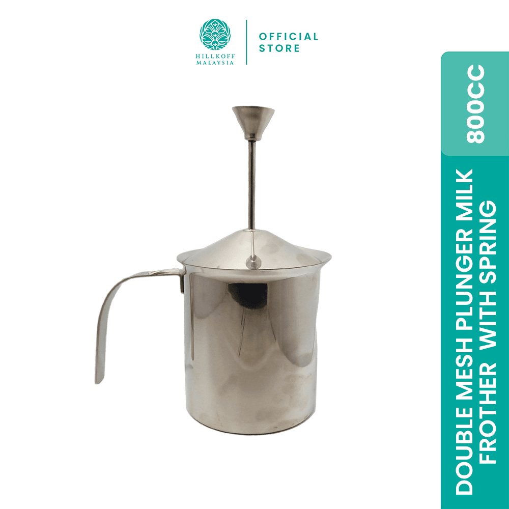 Double Mesh Plunger Milk Frother w/ spring 800cc