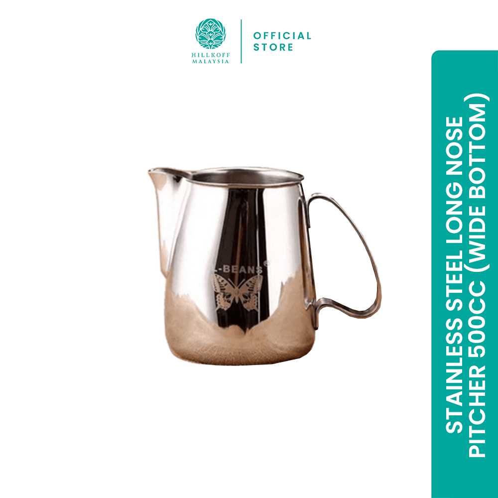 Stainless Steel Long Nose Pitcher 500cc (wide bottom)